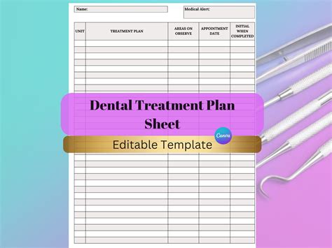 Printable Dental Treatment Plan Template Printables Template Free