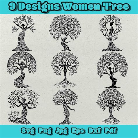 Women Tree Svg Bundle Tree Svg Woman Png Tree Of Life Svg Tree Hugger Svg Unique Women