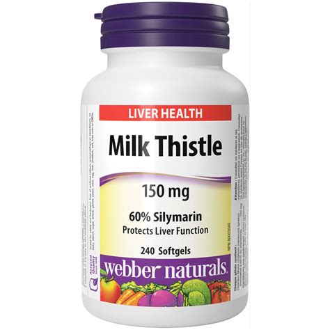 Webber Milk Thistle 150 Mg Softgels 60 Silymarin For Liver Support