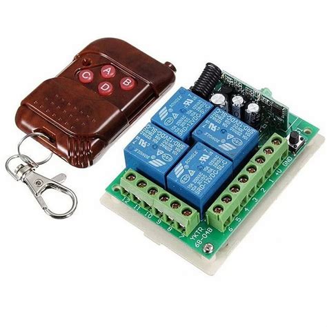 DC 12v 4CH Channel Wireless RF Remote Control Switch Transmitter Receiver 10A Relay At Rs 1050