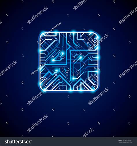 Vector Technology Cpu Design Square Luminescent Stock Vector Royalty Free Shutterstock