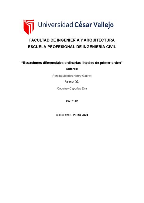 Edo Mate Iii Facultad De IngenierÍa Y Arquitectura Escuela