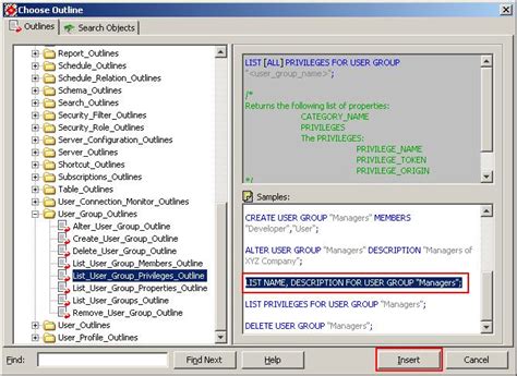 Kb31341 How To Insert A Sample Command Outline Into The Active Script Window In Microstrategy