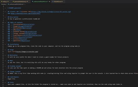 Github Vegascruzmsu Readme Generator This Program Will Generate A