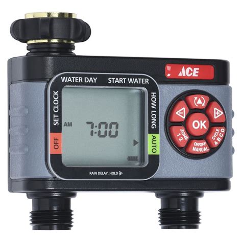 Ace Programmable 2 Zone Digital Water Timer Mfr 28245 Water Timer Timer Digital Timer