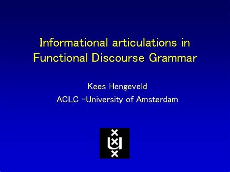 Informational Articulations In Functional Discourse Grammar Kees Hengeveld