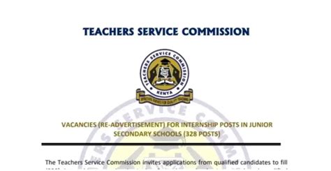 TSC Reveals 328 Internship Positions For JSS In Senior Secondary Babes