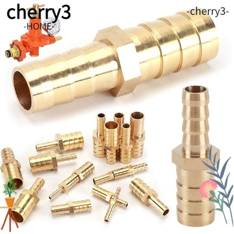 Cherry3 ข้อต่อท่อตรง ข้อต่อท่อทองเหลือง Barb ทนทาน Coupler Connector อะแดปเตอร์ลด Barb 2 Way