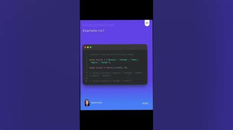 Javascript In 5sec Slice Method Javascript Programming Tutorial Patrycjaio Youtube