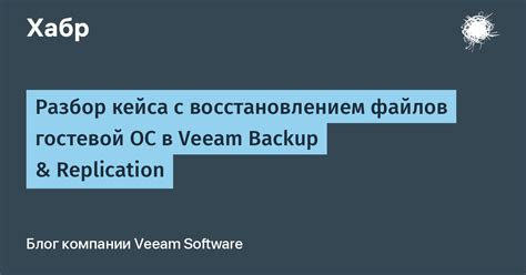 Разбор кейса с восстановлением файлов гостевой ОС в Veeam Backup And Replication Хабр