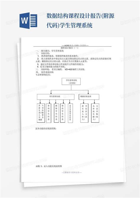 数据结构课程设计报告附源代码 学生管理系统word模板下载编号qvzjjroy熊猫办公 数据结构课程设计报告附源代码 学生管理系统word模板下载编号qvzjjroy熊猫办公