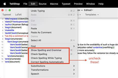 Mac How To Get Texshop To Ignore Latex Commands When Spell Checking