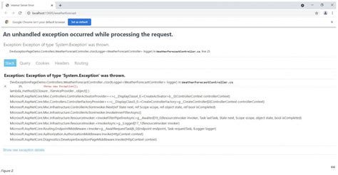 How To Use The Developer Exception Page In Aspnet Core Mvc