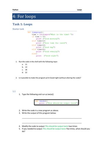 Python 5 Lesson Ks3 Sow Teaching Resources