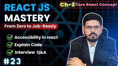 React Js Mastery Ch 2 Accessibility In React Core React Concept Ep23 Youtube