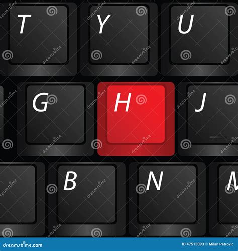 Keyboard With Red H Sign Vector Stock Vector Illustration Of Green Keyboard 47513093