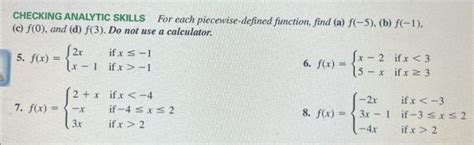 solved checking analytic skills for each piecewise defined