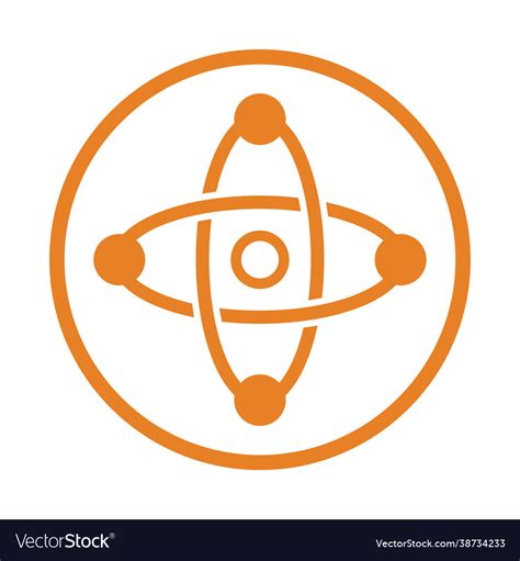 Atom Science Experiment Icon Orange Color Vector Image