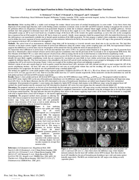 Pdf Local Arterial Input Function In Bolus Tracking Using Data