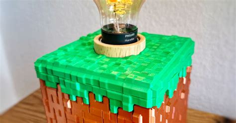 Minecraft Grass Block Lamp By Pavel Minar Download Free Stl Model