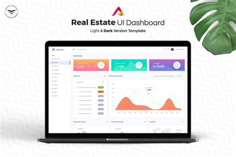 房地产后台管理仪表板ui界面设计套件real Estate Admin Dashboard Ui Kitpsd 【ovo图库】