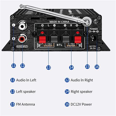 Nieuwe Digitale Bluetooth Versterker 12 V Thuis Auto 2 Kanaals Hifi Sound Speaker Fm Ontvanger