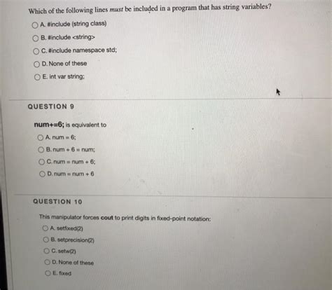 Solved Which Of The Following Lines Must Be Included In A