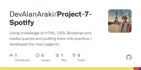 GitHub DevAlanAraki Project Spotify Using Knowledge Of HTML CSS Bootstrap And Media