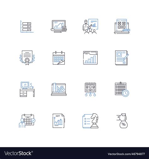 Engagement Commitment Line Icons Collection Vector Image