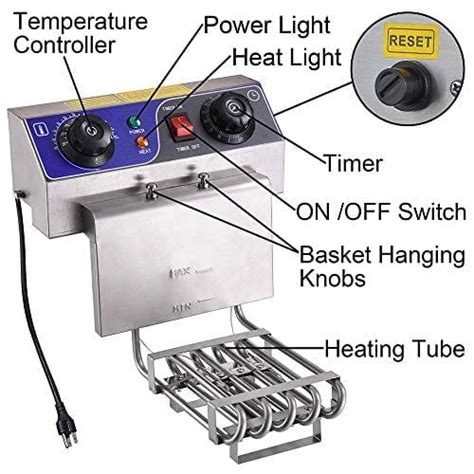 Yescom Commercial Professional Electric 11 7l Deep Fryer Timer And
