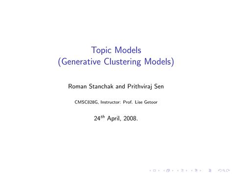 Survey Of Generative Clustering Models 2008 Ppt
