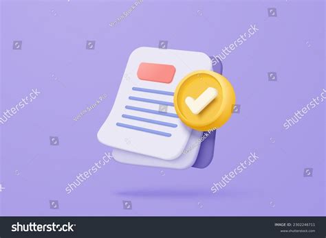 3d Document Check Work Icon Management Stock Vector Royalty Free 2302246711 Shutterstock