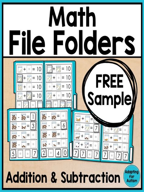 addition subtraction math file folder pdf copyright computing