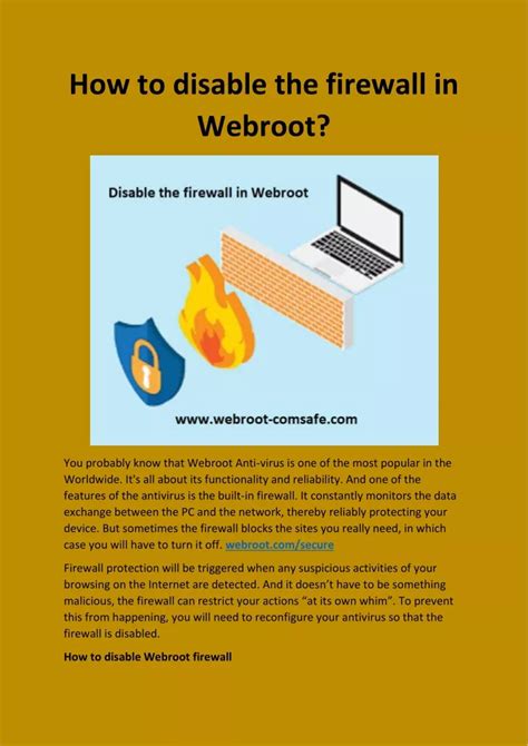 Ppt How To Disable The Firewall In Webroot Powerpoint Presentation Free Download Id11867315