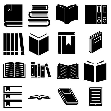 Books Vector Icons Set Book Icon Library Illustration Symbol