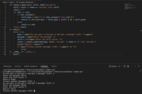 Arjun Trivedi On Linkedin Internship Python Caesarcipher Cryptography Prodigyinfotech