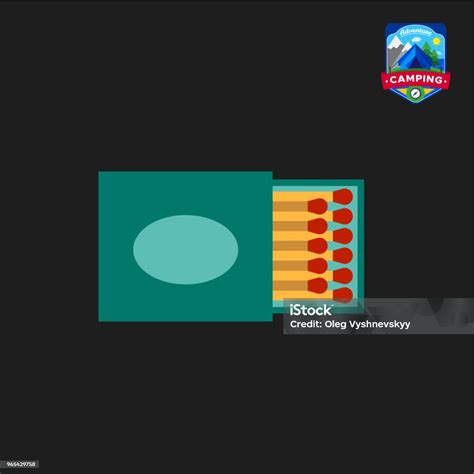 캠핑 여름 성냥갑 아이콘을 일치 합니다 야외 캠프 관광 합니다 만화 스타일에 고립 된 벡터 일러스트 레이 션 0명에 대한 스톡 벡터 아트 및 기타 이미지 Istock