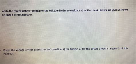 Solved Write The Mathematical Formula For The Voltage Chegg