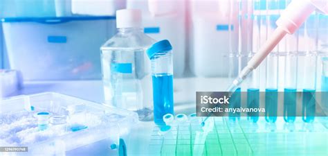 실험실에서 의료 테스트 생화학 분자 생물학 유전학 및 임상 화학에 사용되는 폴리머라제 연쇄 반응 Pcr 제약 및 학술 연구의 분자 생물학 방법 0명에 대한 스톡 사진 및