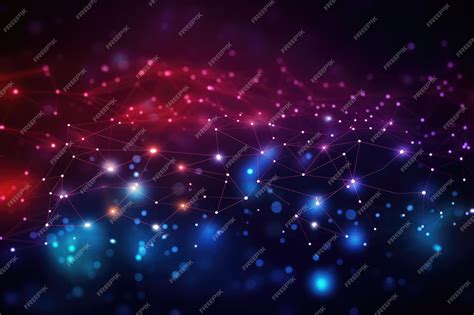 Abstract Technology Background With Connecting Dots And Lines Network