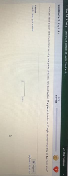 Solved Save And Exit Certify Lesson 36 Systems Of Linear