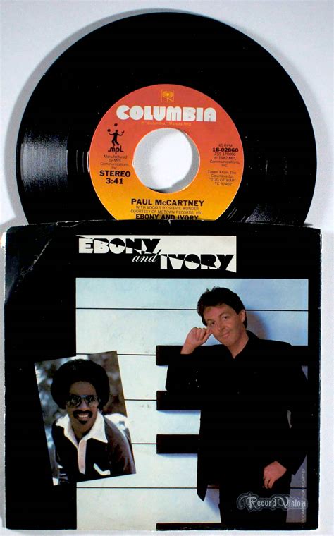 Paul Mccartney Ebony And Ivory 7 Single 1982 Vinyl 45 • Stevie