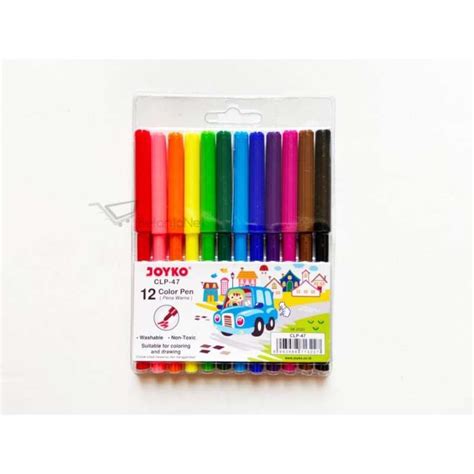 Promo Spidol Warna Color Pen Joyko Clp 47 12 Warna Washable Bisa Dicuci Diskon 18 Di Seller