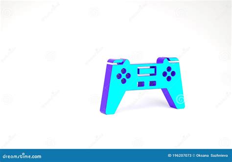 Turquoise Gamepad Icon Isolated On White Background Game Controller