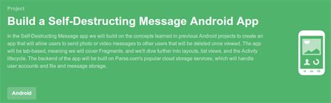Building A Self Destructing Message App For Android Web Development
