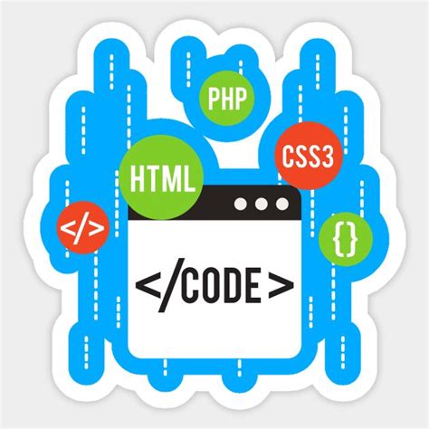 Code Software Developer Sticker With Coding Icons