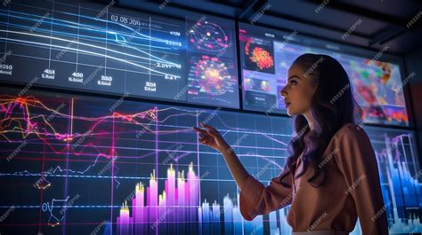 Premium Ai Image A Data Analyst In A 3d Visualization Room Examining Healthcare Statistics