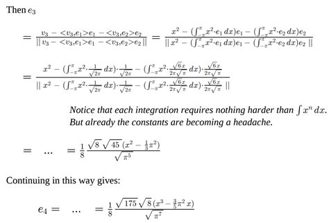 Linear Algebra Approximating A Function By Orthogonal Projection Mathematics Stack Exchange