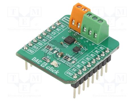 Dac 6 Click Mikroe Click Board Da Converter Spi Dac104s085mcp1501 33vdc5vdc Mikroe
