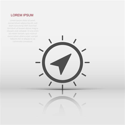 Иконка глобальной навигации в плоском стиле компас Gps векторная иллюстрация на белом